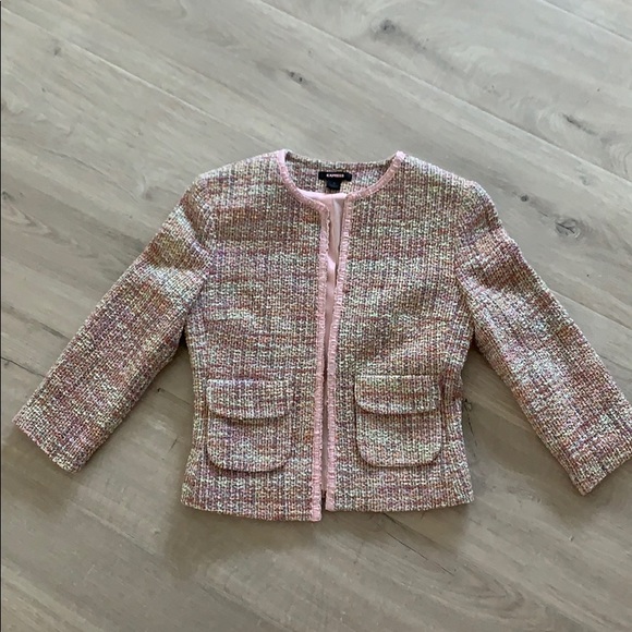 Express | Jackets & Coats | Express Pink Coco Tweed Jacket | Poshmark